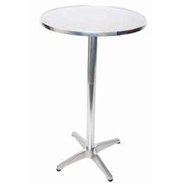 HHG Alu-Stehtisch + Bistrotisch, höhenverstellbar 70/110cm, Ø=60cm Basismodell - grey