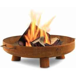 Feuerschale ø 60 cm, Rostoptik, Outdoor Dreibein Feuerstelle für Garten und Terrasse - BBQ-Toro