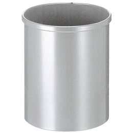 Proregal-betriebsausstattung Zum Besten Preis - Stillvoller runder Metall Papierkorb 15 Liter, HxØ 30,5x25,5cm Silber - Silber