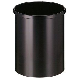 Proregal-betriebsausstattung Zum Besten Preis - Stillvoller runder Metall Papierkorb 15 Liter, HxØ 30,5x25,5cm Schwarz - Schwarz