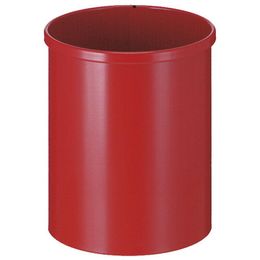 Proregal-betriebsausstattung Zum Besten Preis - Stillvoller runder Metall Papierkorb 15 Liter, HxØ 30,5x25,5cm Rot - Rot