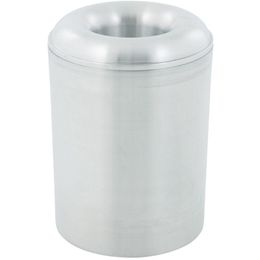 Selbstlöschender Papierkorb & Abfallsammler aus Aluminium 20 Liter, HxØ 34,2x30cm Silber - Silber