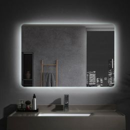 Lisa Badspiegel mit Beleuchtung 120x70cm led Wandspiegel Lichtspiegel Badezimmerspiegel -Kaltweiß mit Touchschalter + beschlagfrei IP44