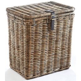 Kobolo Wäschekorb Wäschebehälter eckig Rattan Kubu-Grey 50x38x56 cm