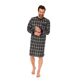 Trend by Normann Pyjama Herren Nachthemd langarm mit Bündchen- auch in Übergrößen bis Grösse