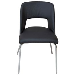 4-Fußstuhl Inosign Stühle Gr. B/H/T: 49 cm x 82 cm x 54 cm, 2 St., Kunstleder, Metall, schwarz (schwarz, silberfarben) 4-Fuß-Stühle