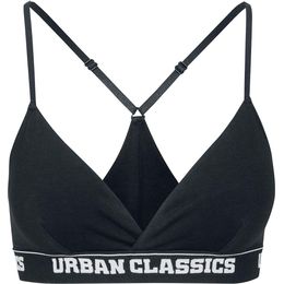Urban Classics Ladies Triangle Logo Bra Bustier schwarz in S