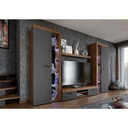 Furnix Wohnwand MARCUSS XL moderne und zeitlose Mediawand B300xH190xT40