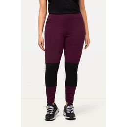 Ulla Popken Lederimitathose Wander-Leggings Zipptasche High Waist Elastikbund