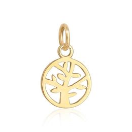 Elli Premium Kettenanhänger Lebensbaum Tree of Life Symbol Edel 585 Gelbgold, goldfarben