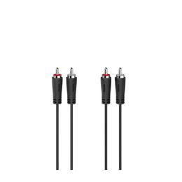 Hama Audio Kabel, 2 Cinch Stecker, 2 Cinch Stecker, 5,0 m Audio-Kabel, Cinch, (50 cm), schwarz