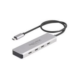 Delock USB 10 Gbps USB Type-C Hub mit 4 x USB Type-C Buchse, USB-Hub grau
