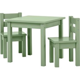 Hoppekids Kindersitzgruppe MADS Kindersitzgruppe, (Set, 4-tlg., 1 Tisch, 3 Stühle), in vielen Farben, mit drei Stühlen, grün