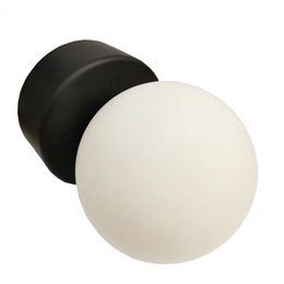 Licht-Erlebnisse - Wandlampe IP44 Weiß Schwarz G9 Glas Kugel Schirm Modern Badleuchte - Schwarz, Weiß