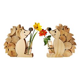 Dekofiguren Igelfreunde "Fritz & Franz" mit Vase 2er-Set