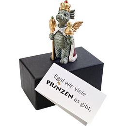 Dekofigur "Drachenkönig" mit Grußkarte und Geschenkbox