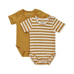 Minymo - Kurzarm-Body BASIC 2er Pack in amber gold, Gr.62