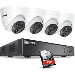 SANNCE Annke 5MP hd 5-in-1 8CH DVR-Überwachungskamerasystem mit 4 5MP PIR-Außenkameras - 1 tb Festplatte inklusive