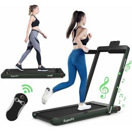 2 in 1 Walking Pad & Laufband App-kontrolliert Bluetooth led Display 1-12km/h bis 120kg belastbar inkl. Handyhalterung, Treadmill klappbar - Costway