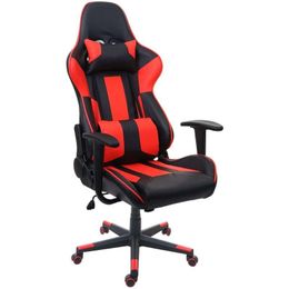 Neuwertig] Bürostuhl HHG 540, Schreibtischstuhl Gamingstuhl Chefsessel Drehstuhl, Kunstleder schwarz/rot - red