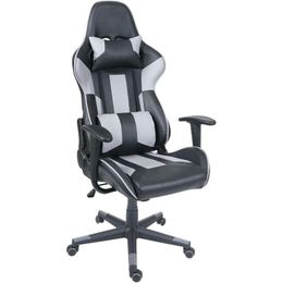 Neuwertig] Bürostuhl HHG 540, Schreibtischstuhl Gamingstuhl Chefsessel Drehstuhl, Kunstleder schwarz/grau - grey