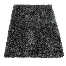 Paco Home - Moderne Badematte Badezimmer Teppich Shaggy Kuschelig Weich Einfarbig Grau 70x120 cm