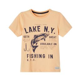 name it - T-Shirt NKMFER in salmon buff, Gr.116