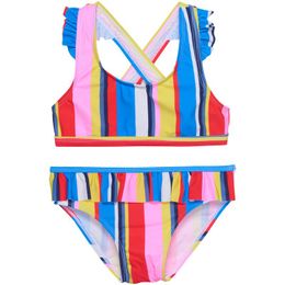 Color Kids - Bikini SUMMER STRIPES mit Röckchen in diva pink, Gr.122