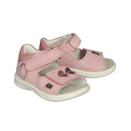 Superfit - Leder-Sandale POLLY - HERZ mit Klett in rosa, Gr.19