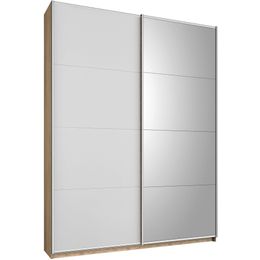 Schwebetürenschrank Rauch "Gandra" Schränke Gr. B/H/T: 136 cm x 210 cm x 62 cm, 2 St., weiß (struktureichefarben hell, weiß)