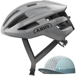 Rennradhelm Abus "POWERDOME ACE" Helme Gr. L Kopfumfang: 57 cm - 61 cm, grau Fahrradhelme