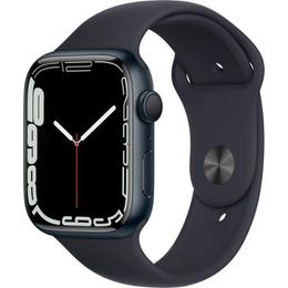 Exzellent: Apple Watch Series 7 Aluminium 45 mm (2021) | GPS | Mitternacht | Sportarmband Mitternacht