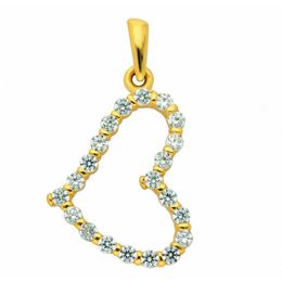 Adelia´s Adelia´s Kettenanhänger Damen Goldschmuck 333 Gold Anhänger Herz mit Zirkonia, 333 Gold Goldschmuck für Damen, goldfarben