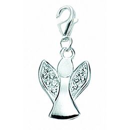 Adelia´s Adelia´s Charm-Einhänger 925 Silber Charms Anhänger Engel, mit Zirkonia Silberschmuck für Damen, silberfarben