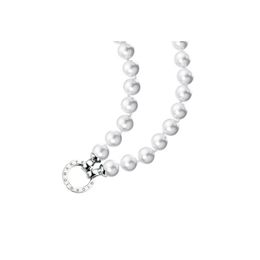 Giorgio Martello MILANO Perlenkette Muschelkern Perlen, Ringverschluss, Silber 925, weiß