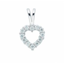 Adelia´s Adelia´s Kettenanhänger Damen Silberschmuck 925 Silber Anhänger Herz mit Zirkonia, 925 Sterling Silber Silberschmuck für Damen, silberfarben