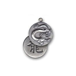 Adelia´s Adelia´s Amulett Anhänger Feng Shui Glücksbringer, Der Drache - Ein Beschützer, er verleiht Kraft und Mut, silberfarben