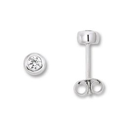 ONE ELEMENT Paar Ohrstecker Zirkonia Zarge Ohrringe Ohrstecker aus 925 Silber, Damen Silber Schmuck Zarge, silberfarben