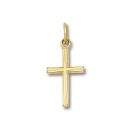 ONE ELEMENT Kette mit Anhänger Kreuz Anhänger aus 333 Gelbgold, Schmuckset - Set mit verstellbarer Halskette, goldfarben