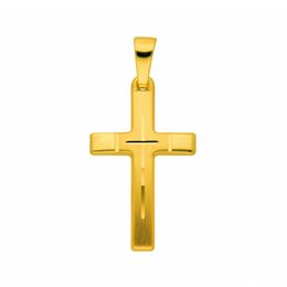 Adelia´s Adelia´s Kette mit Anhänger 585 Gold Kreuz Anhänger, Schmuckset - Set mit Halskette, goldfarben