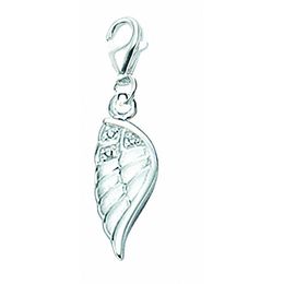 Adelia´s Adelia´s Charm-Einhänger 925 Silber Charms Anhänger Flügel, mit Zirkonia Silberschmuck für Damen, silberfarben