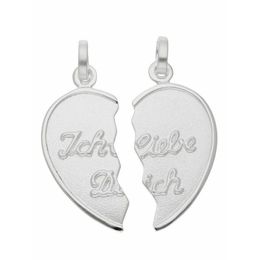 Adelia´s Adelia´s Kettenanhänger 925 Silber Anhänger Partneranhänger, 925 Sterling Silber Silberschmuck für Damen, silberfarben