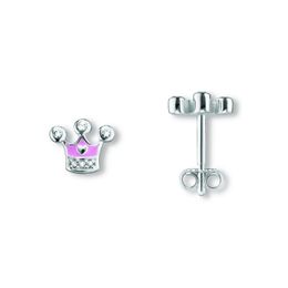 ONE ELEMENT Paar Ohrstecker Zirkonia Krone Ohrringe Ohrstecker aus 925 Silber, Damen Silber Schmuck Krone, silberfarben