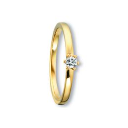 ONE ELEMENT Diamantring 0.09 ct Diamant Brillant Ring aus 585 Gelbgold, Damen Gold Schmuck, goldfarben