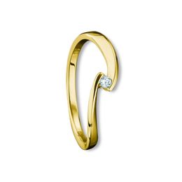 ONE ELEMENT Diamantring 0.04 ct Diamant Brillant Ring aus 585 Gelbgold, Damen Gold Schmuck, goldfarben