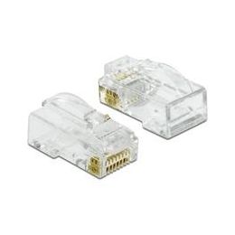 Delock RJ-45 Crimp+Cut+Curve Stecker Cat.6 UTP, Steckdose transparent, 20 St&uuml;ck