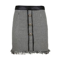 Influencer Rock 'Houndstooth' Damen Gr&ouml;&szlig;e 40 schwarz / wei&szlig;