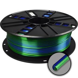 Ampertec 3D-Filament Seiden-PLA Magic blau+grün mit Perlglanz 1.75mm 1000g Spule