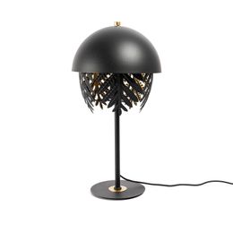 LUCANDE Aparas Tischlampe Blattoptik, schwarz-gold