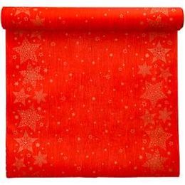 Tischläufer Papstar "Christmas Shine", 3 m x 400 mm, stoffähnlich, Airlaid, rot